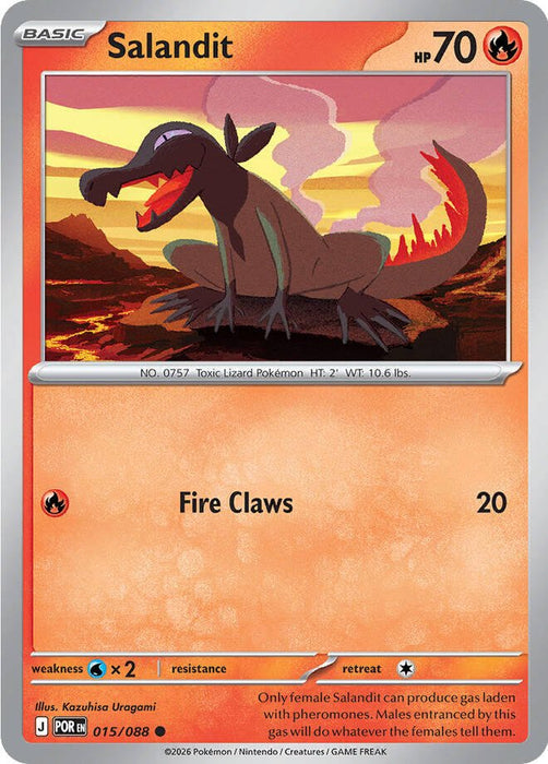 Pokemon Salandit 015/088 ME03: Perfect Order Reverse Holofoil - EternaCards
